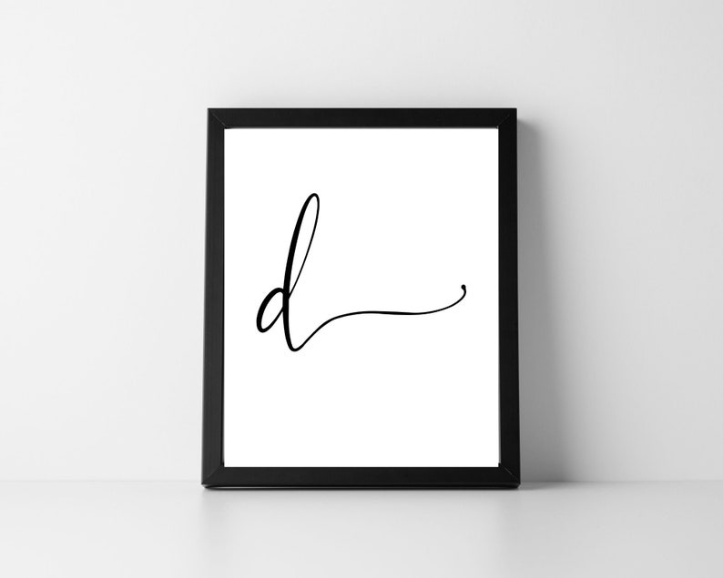 Letter D Lowercase Script | Digital Printable Art | Instant Download ...