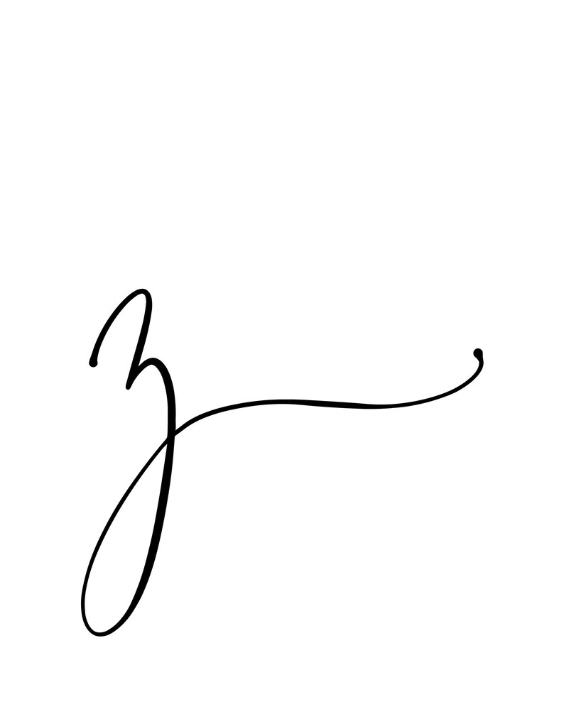 Letter Z Lowercase Script | Digital Printable Art | Instant Download ...