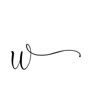 Letter W Lowercase Script | Digital Printable Art | Instant Download ...