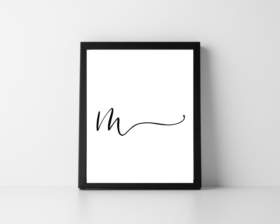 Letter M Lowercase Script | Digital Printable Art | Instant Download ...