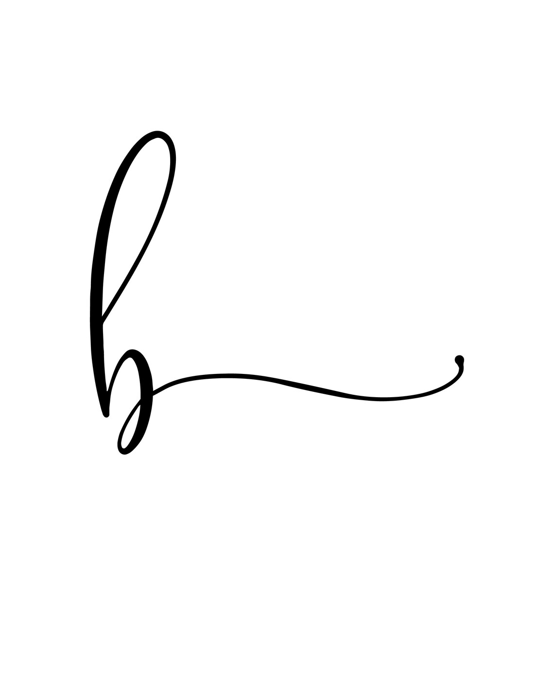 Letter B Lowercase Script | Digital Printable Art | Instant Download ...