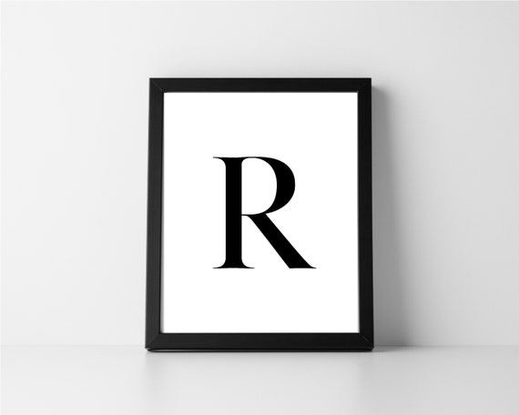 Letter R Uppercase Digital Printable Art Instant Download Minimalist Initial DIY Gift Home Decor Typography Alphabet