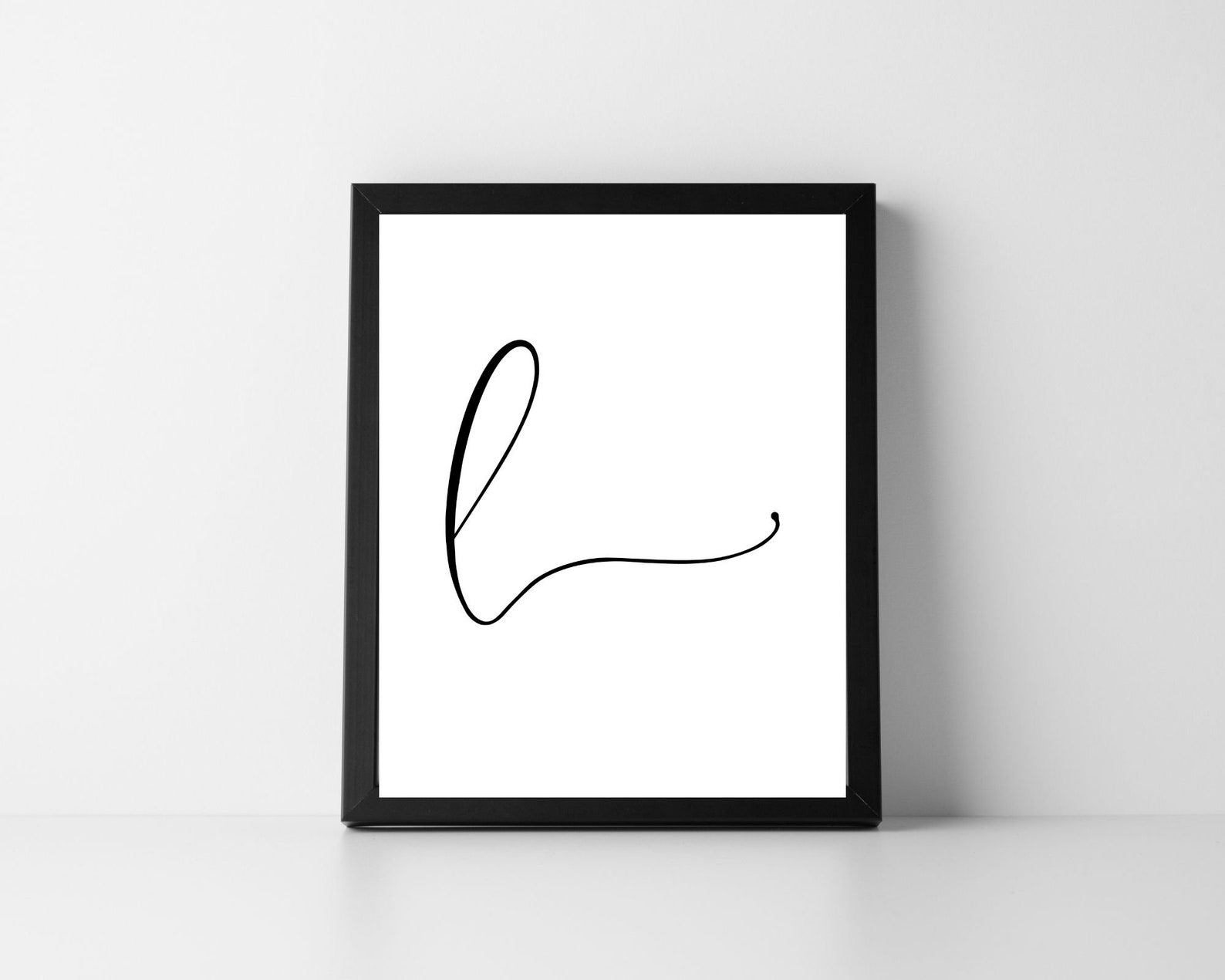 Letter L Lowercase Script | Digital Printable Art | Instant Download ...