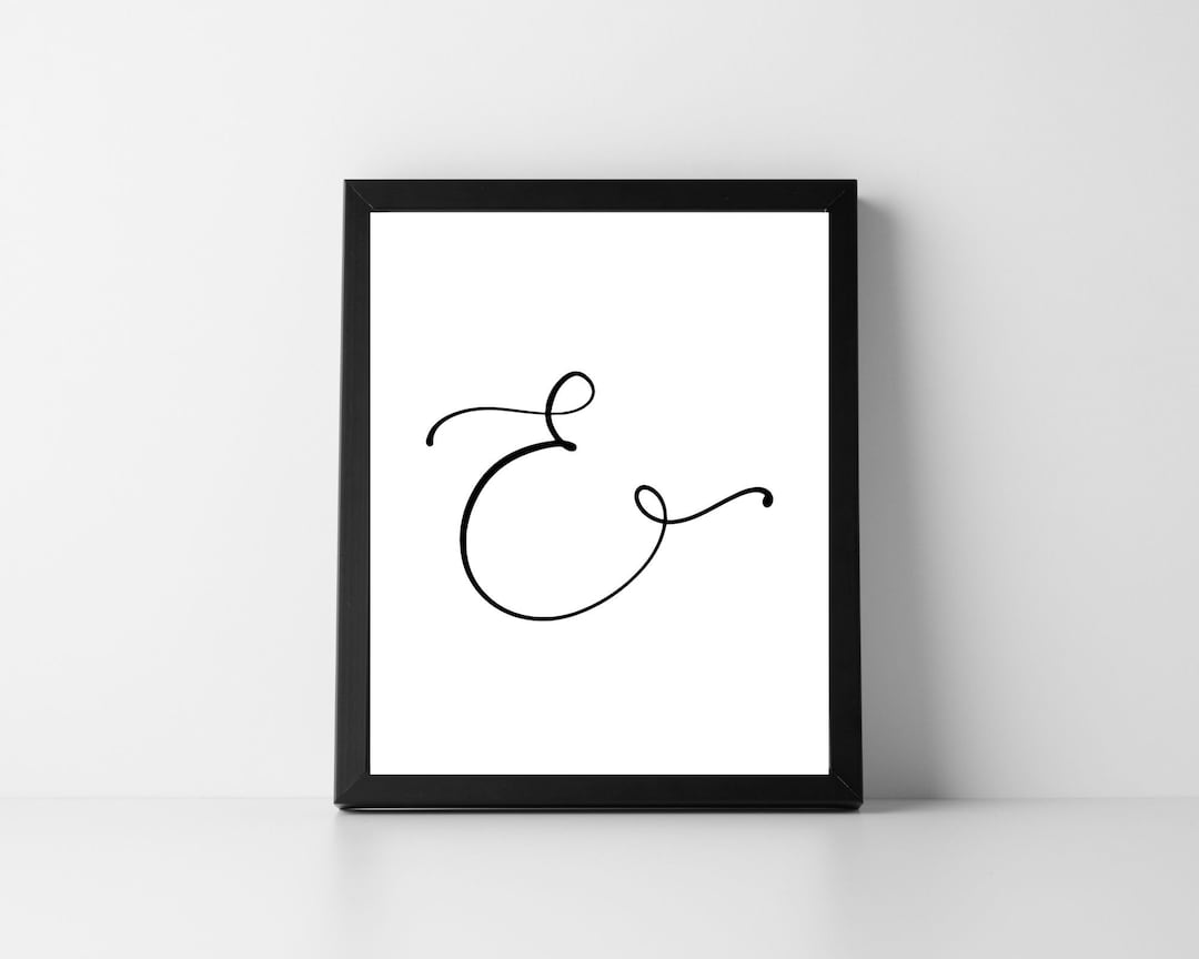 Ampersand Symbol Script | Digital Printable Art | Instant Download ...