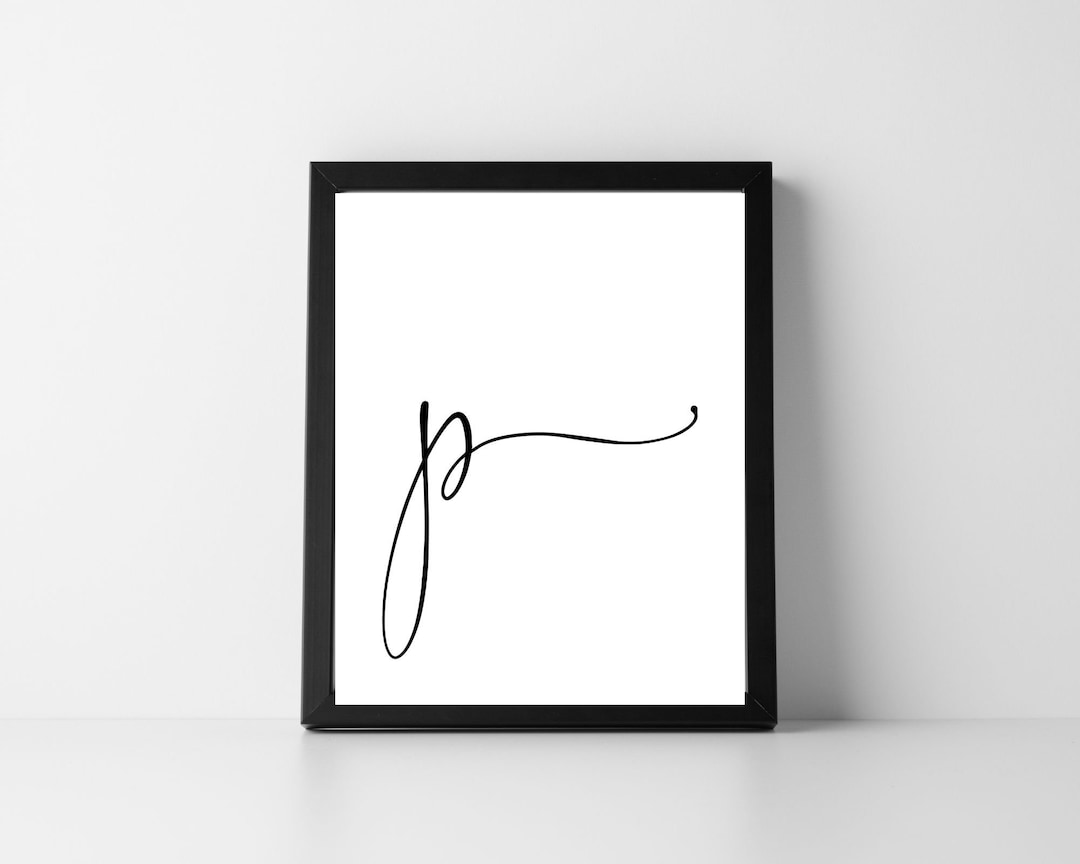 Letter P Lowercase Script | Digital Printable Art | Instant Download ...