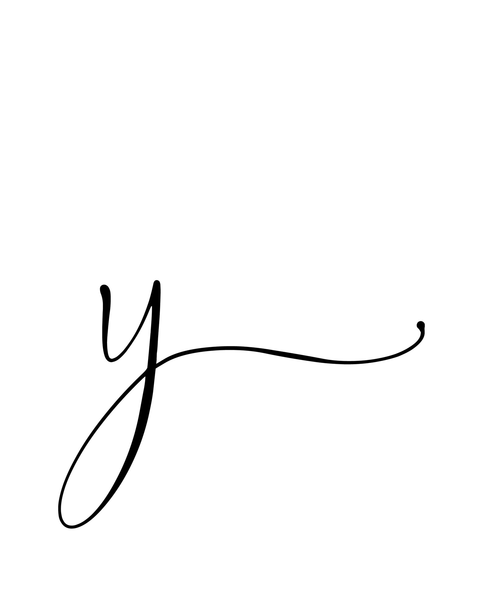 Letter Y Lowercase Script | Digital Printable Art | Instant Download ...