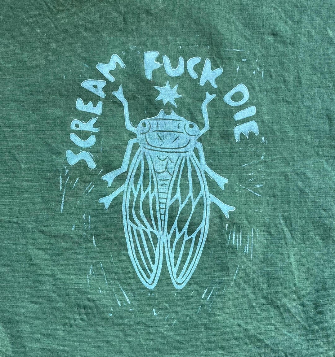 Scream F*ck Die Cicada Block Printed Patches - Etsy