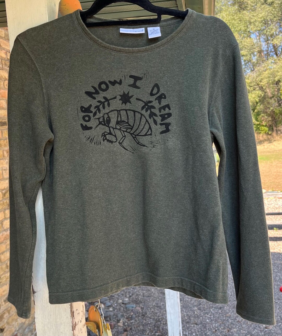 For Now I Dream Cicada Nymph Linocut Graphic Tee - Etsy