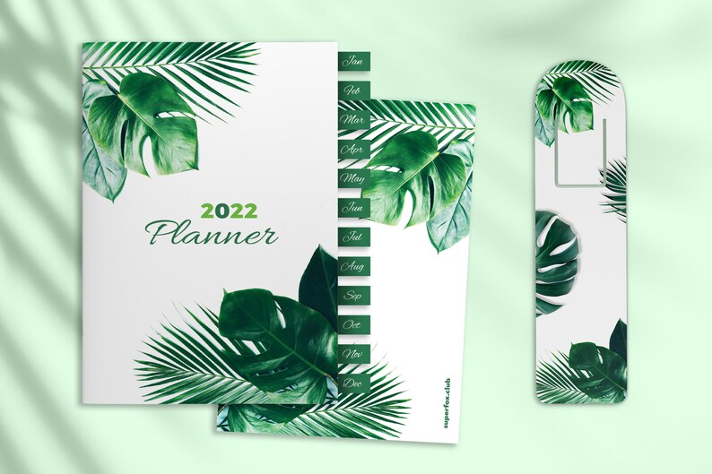 2022 Printable Planner Tropical Theme Planner Monthly - Etsy