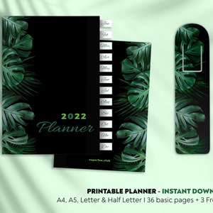 2022 Printable Planner Tropical Theme Planner Monthly - Etsy