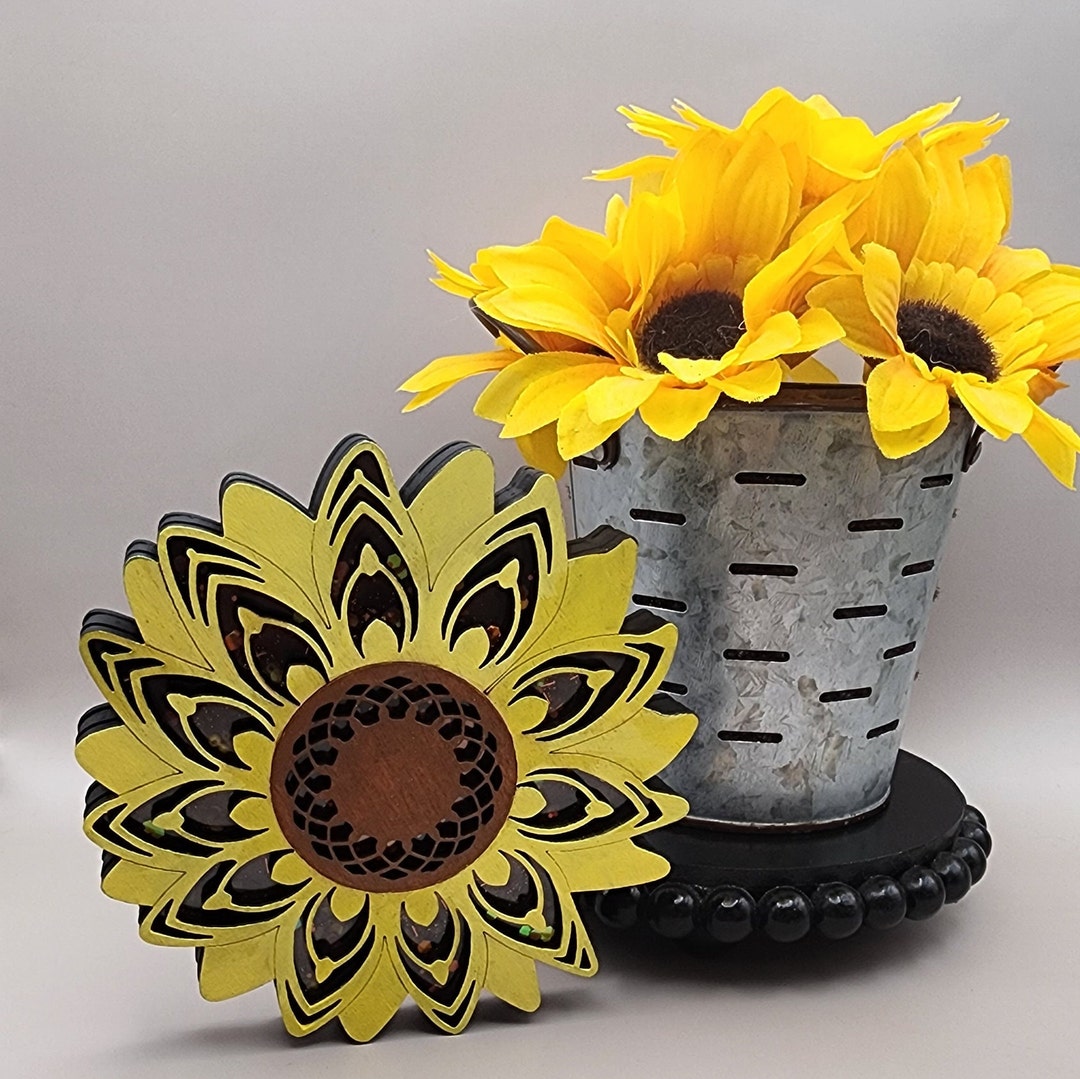 Sunflower Shaker Sign: Autumn Tiered Tray Decor - Etsy