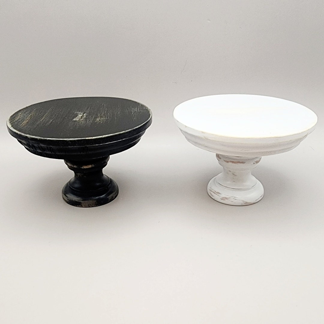 Distressed Mini Wood Riser: 2.75" Tall Farmhouse Pedestal Stand, 4 ...