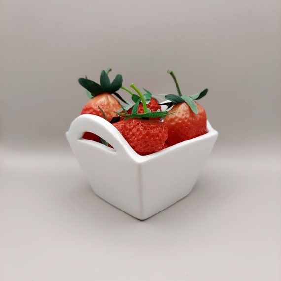 Mini Ceramic Fruit Basket Fruit Basket Strawberry Basket | Etsy