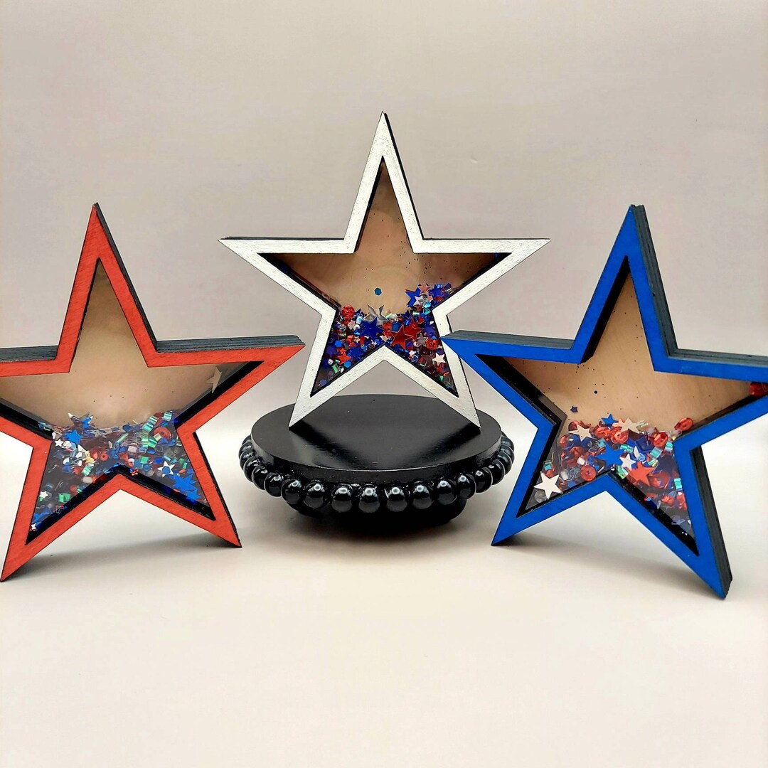 Patriotic Star Shaker Sign, Handcrafted Patriotic Decor, 4th of July ...