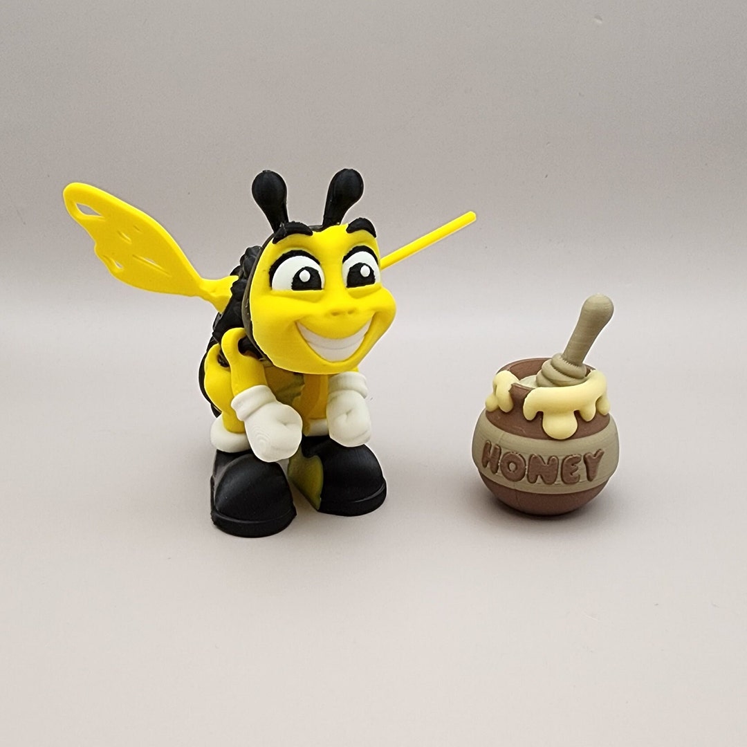 Articulating Bee Figurine With Mini Honey Pot - Etsy