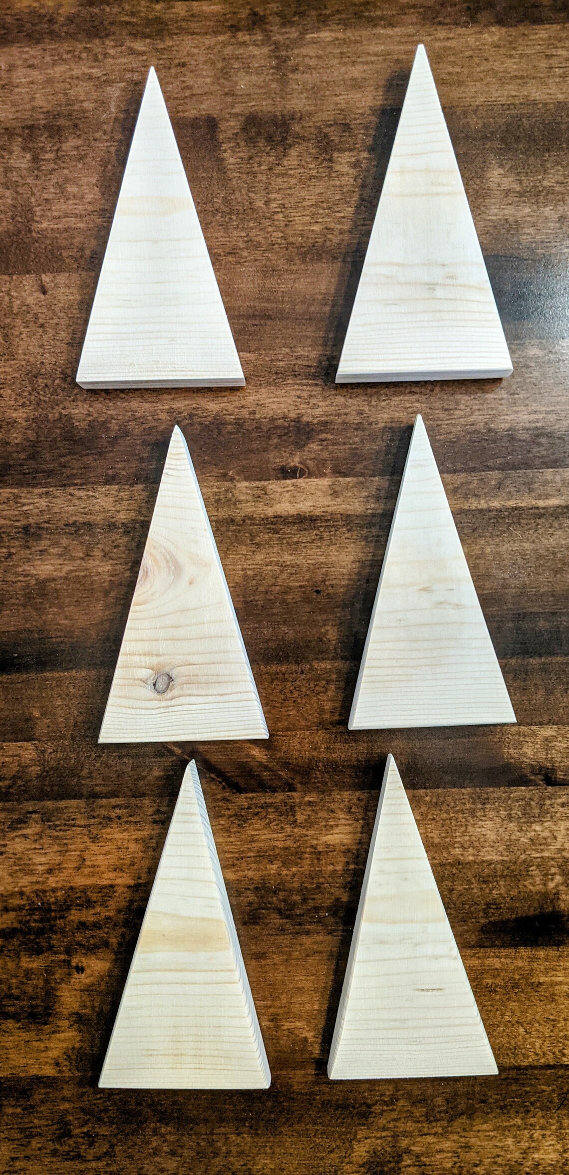 Wood Mountains Unfinished Wood Triangles Wood Trees DIY - Etsy