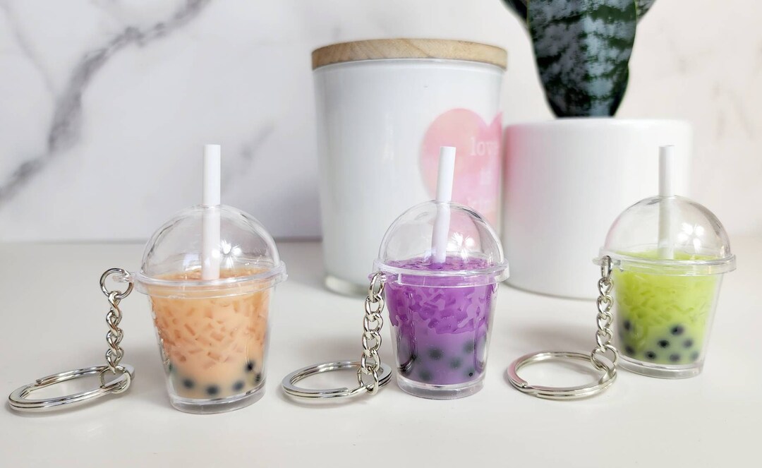 Boba Milktea Keychain. Bubble Tea Keychain - Etsy