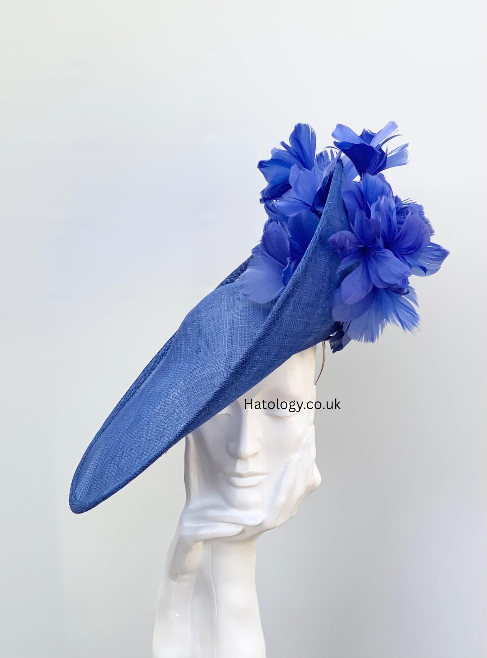 Royal Blue Feather Very Large Hat: Wedding Ascot Occasion Headwear - Etsy