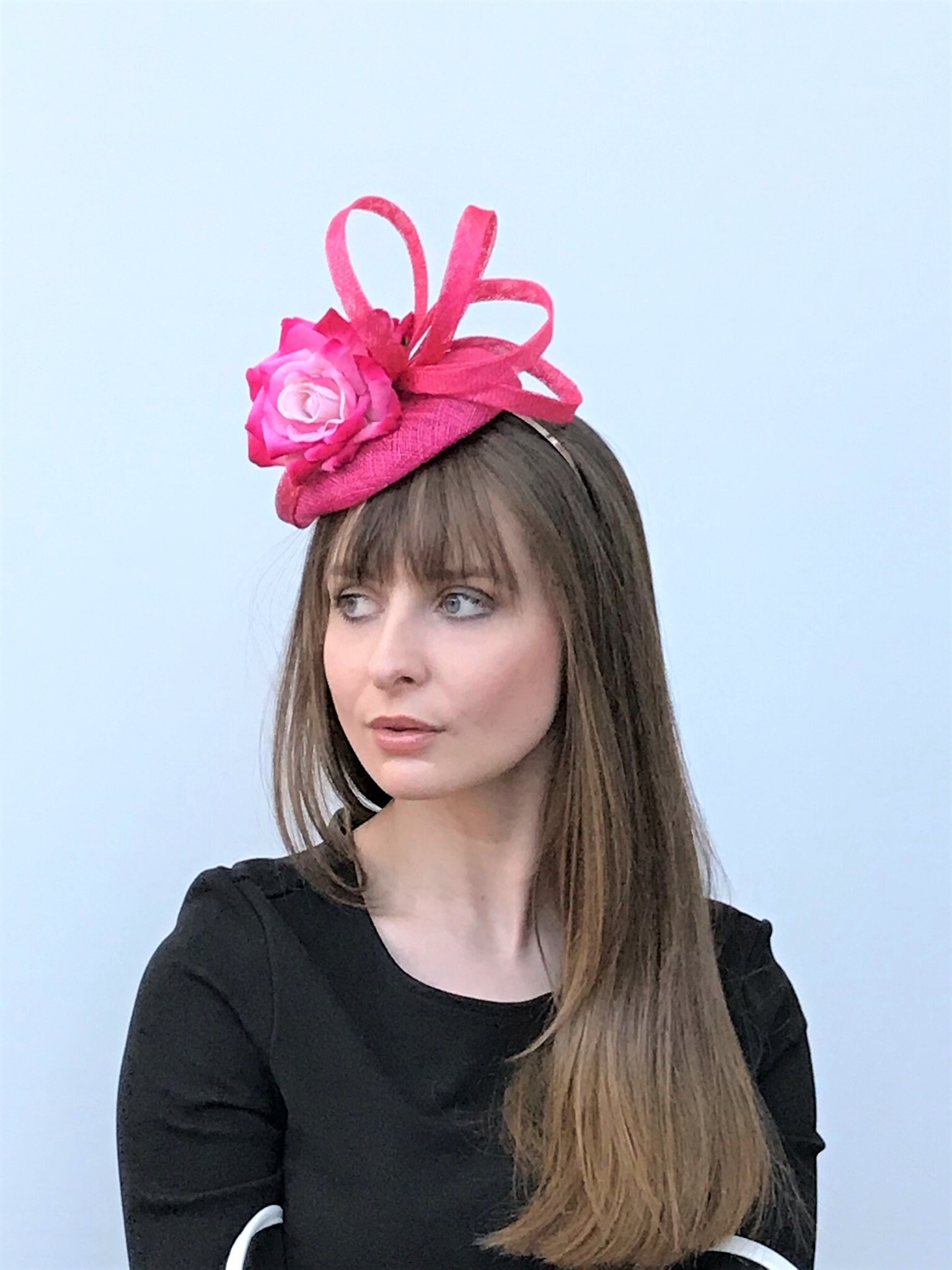 Cerise Pink Rose Fascinator - Etsy