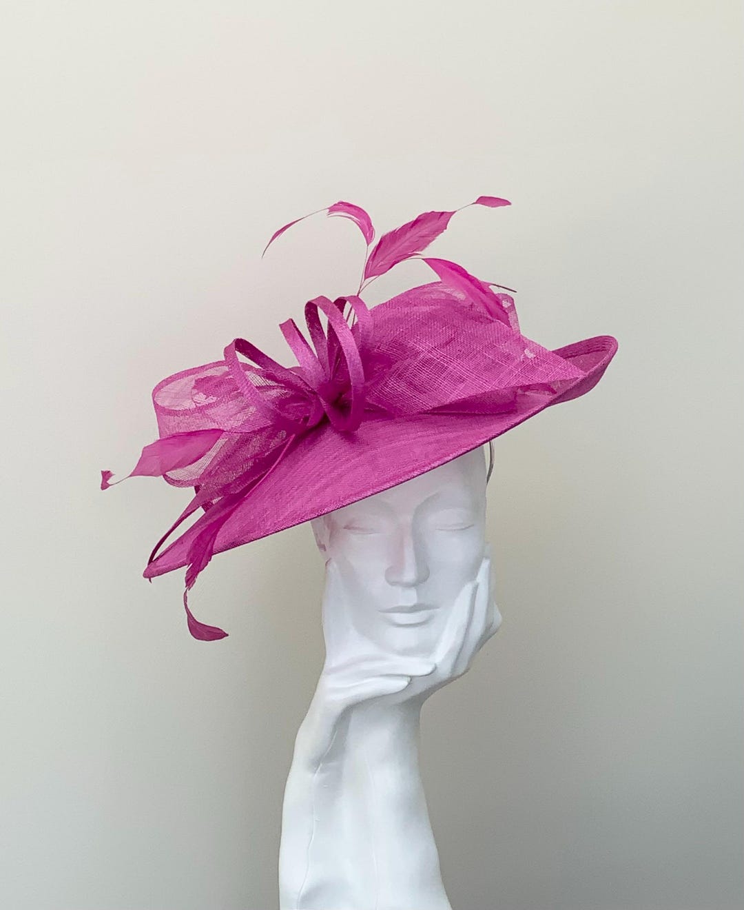 Fuschia Pink Bow Wedding Hatinator Hat Fascinator , Mother of the Groom ...