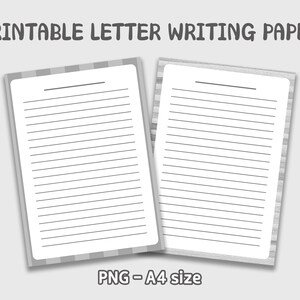 4 Types Gray Printable Stationary Paper, Printable Writing Paper, Lined ...