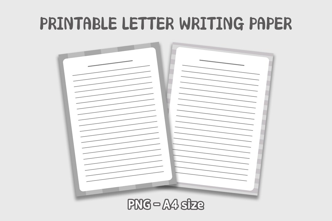 4 Types Gray Printable Stationary Paper, Printable Writing Paper, Lined ...