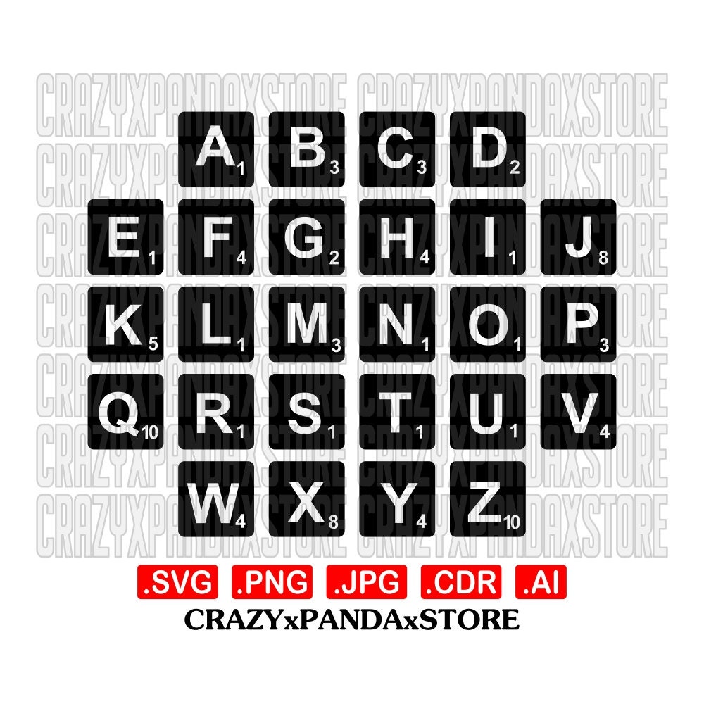 Scrabble Letters Svg Scrabble Tiles Svg Vector | Etsy