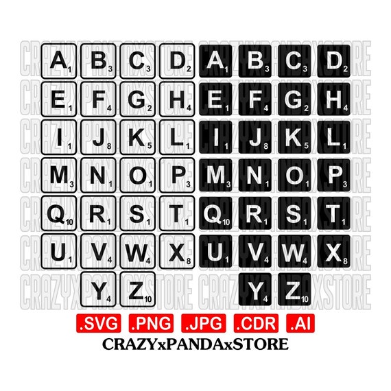 Scrabble Letters Svg Scrabble Tiles Svg Vector | Etsy