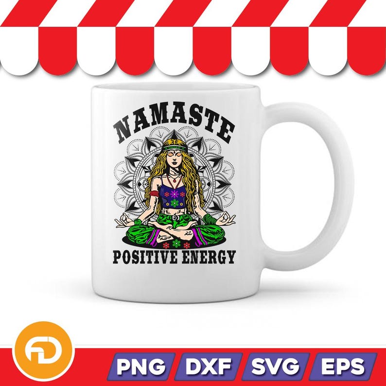 Namaste Svg, Png, Eps, Dxf Digital Download, Positive Energy Svg, Yoga ...