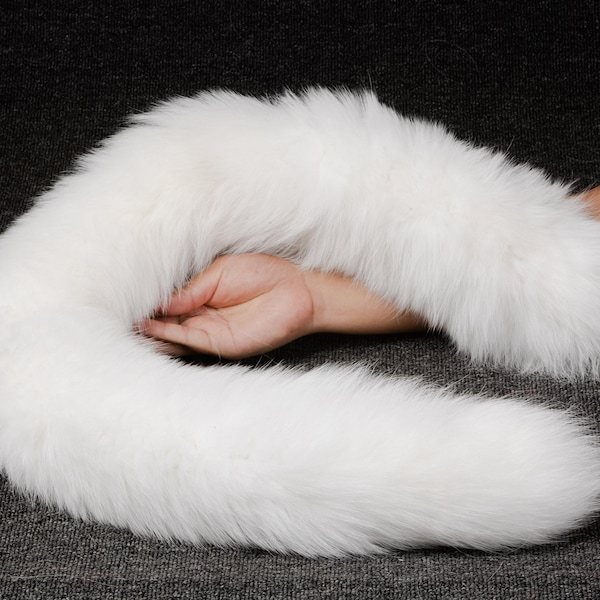 White Fox Tail - Etsy