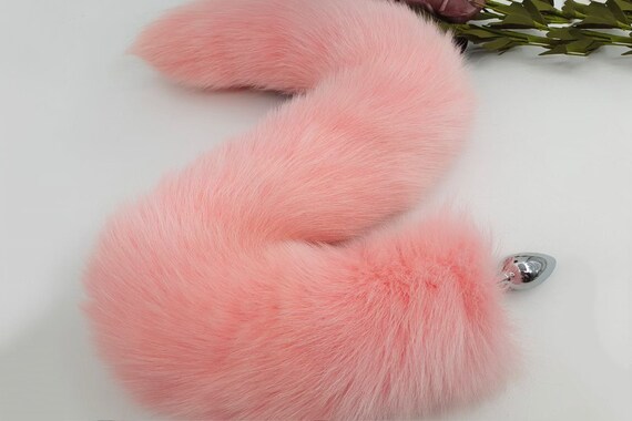 Light Pink Real Fox Tail Fox Tail Cosplay Anime Sexy Cute - Etsy