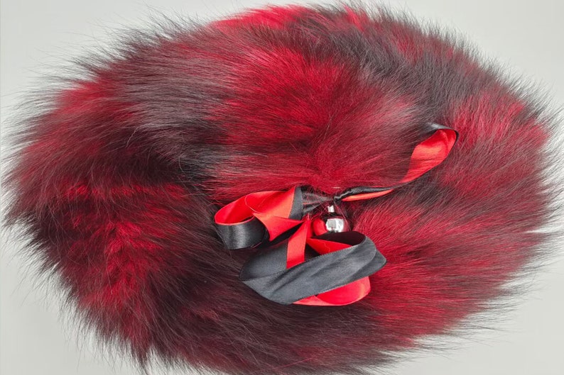 Red Black Real Fox Tail Fox Tail Cosplay Anime Sexy Cute Etsy