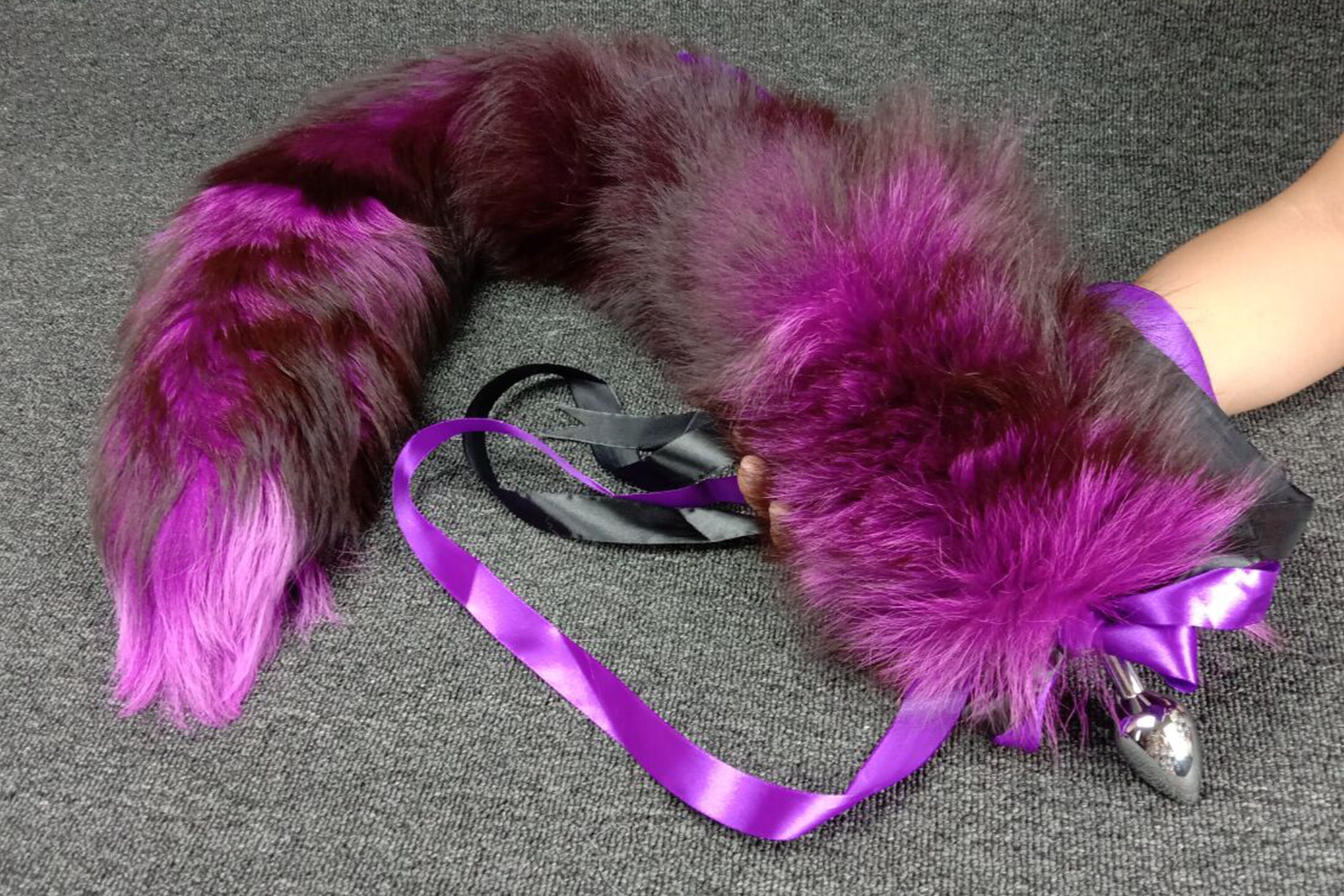 Purple Real Fox Tail Fox Tail Cosplay Anime Sexy Cute Animal - Etsy