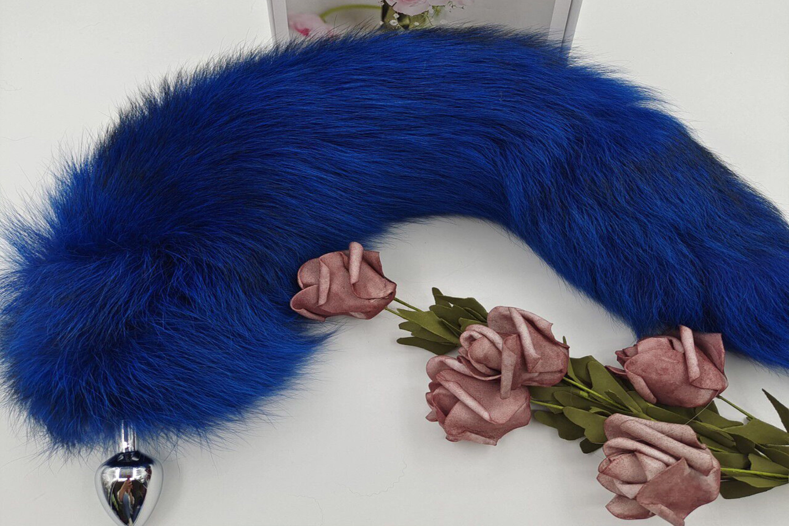 Blue Real Fox Tail Fox Tail Cosplay Anime Sexy Cute Animal | Etsy