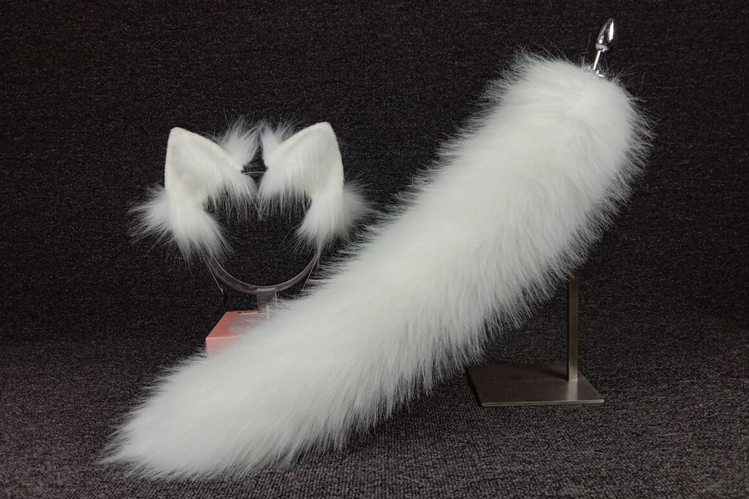 Handmade Fox Ears Animal Ear and Tail COSPLAY Plush Hair Simulation Fox ...