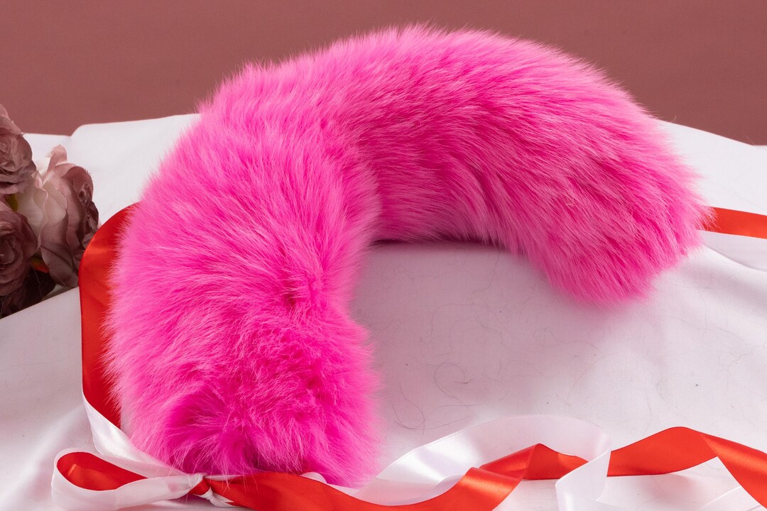 Rose Red Costume Cosplay Animal Tail Real Fur Fox Tail Cosplay Fox Fur ...