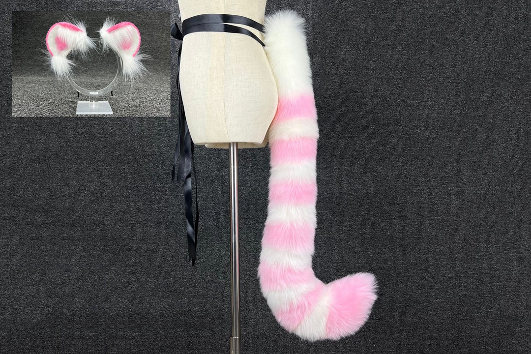 Raccoon Ear and Tail Faux Fur Raccoon Ear and Tail Plug Set Anime ...