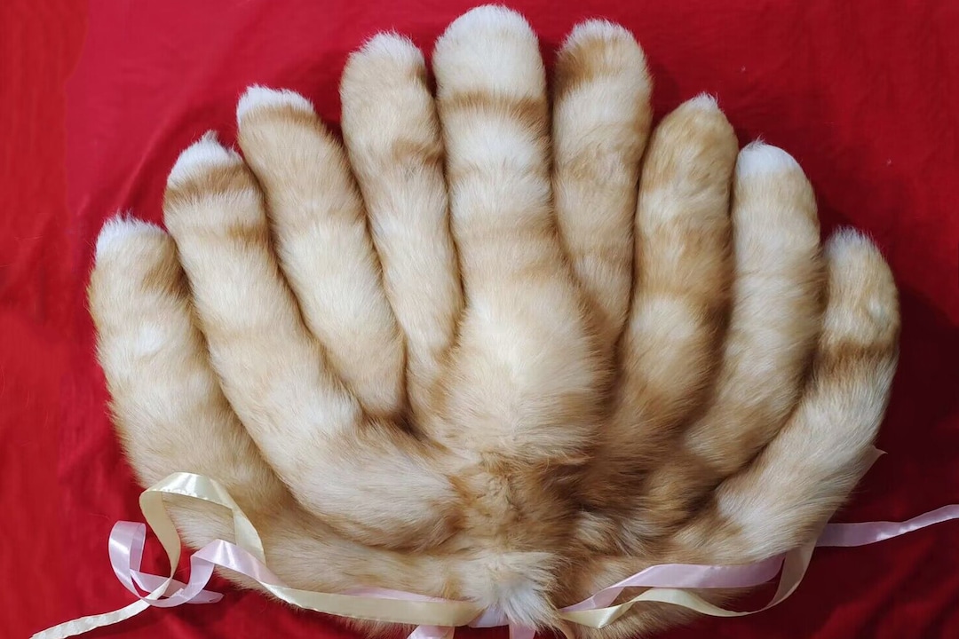 Brown White Nine Tails Fox Tail Cosplay Anime Sexy Cute Animal - Etsy