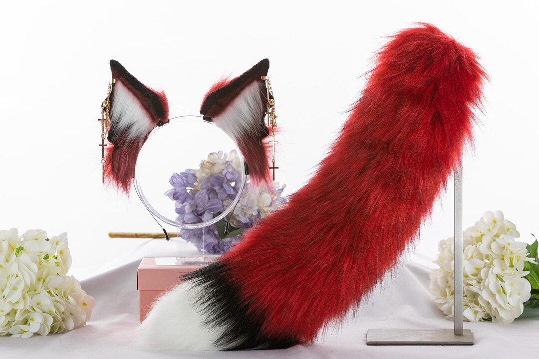 Handmade Red Fox Ears and Tail Cosplay Set - Etsy
