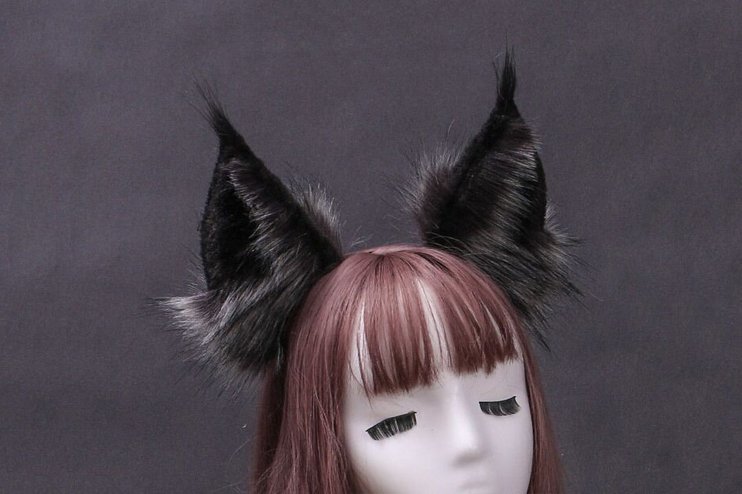 Handmade Snow Fox Ears Animal Ears COSPLAY Plush Hair Band Simulation ...