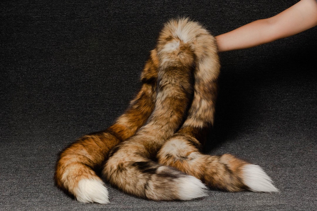 Brown 3 Tails Real Fox Tail Fox Tail Costume Cosplay Animal Tail Real ...
