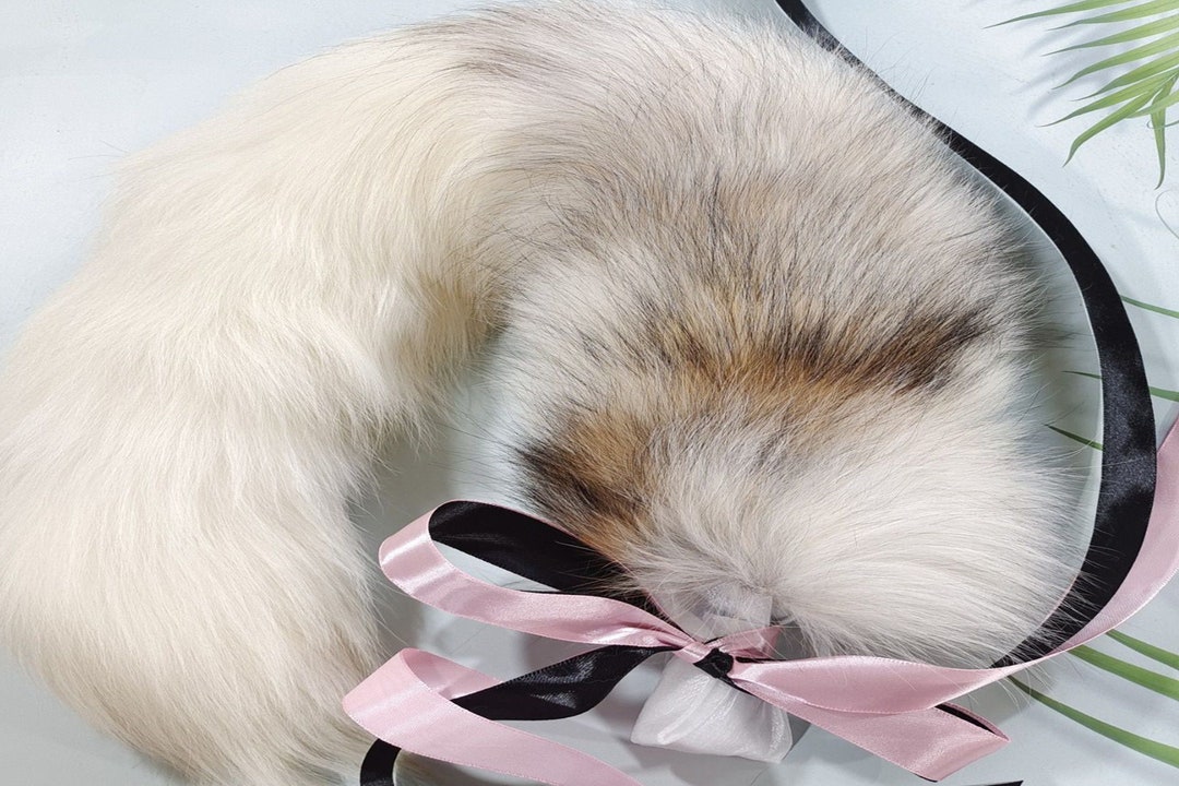 White Brown Gray Real Fox Tail Fox Tail Cosplay Anime Sexy - Etsy