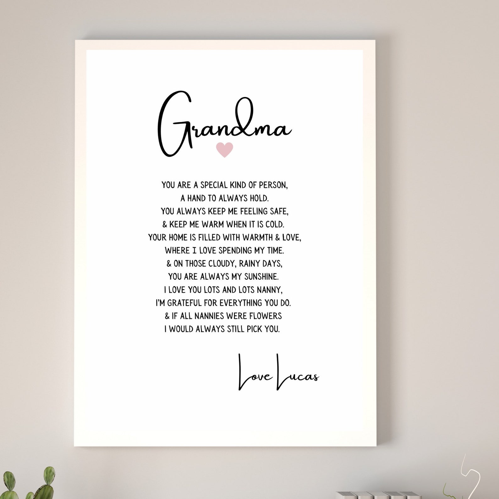 Nanny Nanna Grandma Nan Poem print personalised with | Etsy