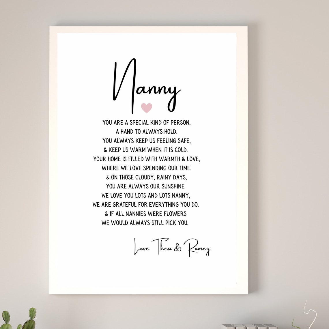 Nanny Nanna Grandma Nan Poem Print Personalised With | Etsy