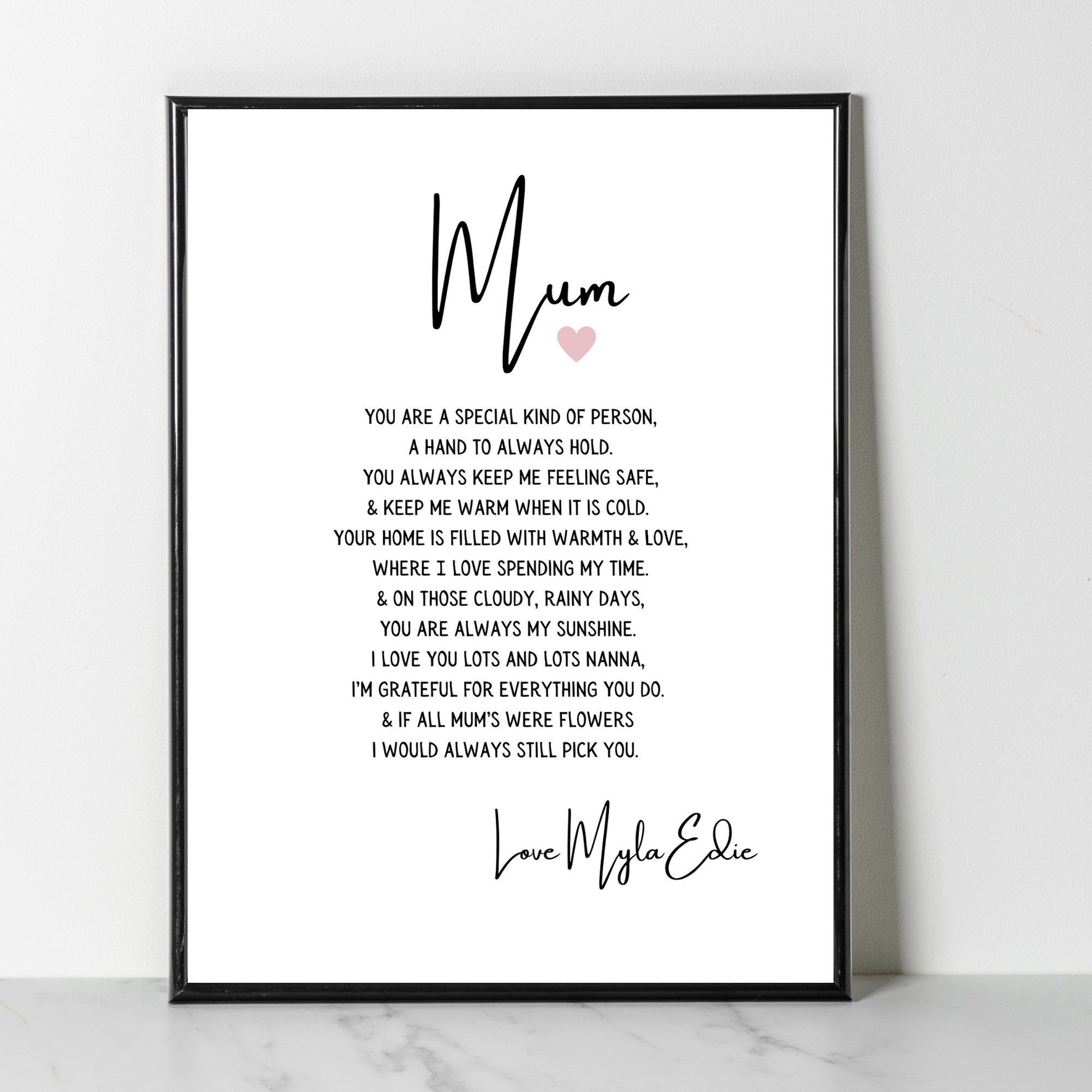 Nanny Nanna Grandma Nan Poem Print Personalised With | Etsy