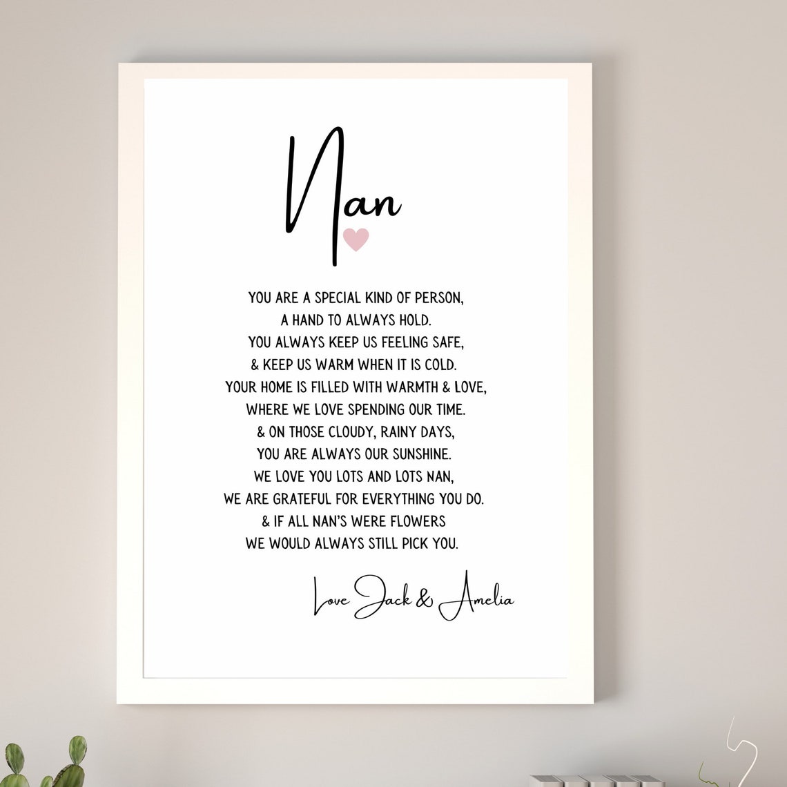 Nanny Nanna Grandma Nan Poem Print Personalised With | Etsy