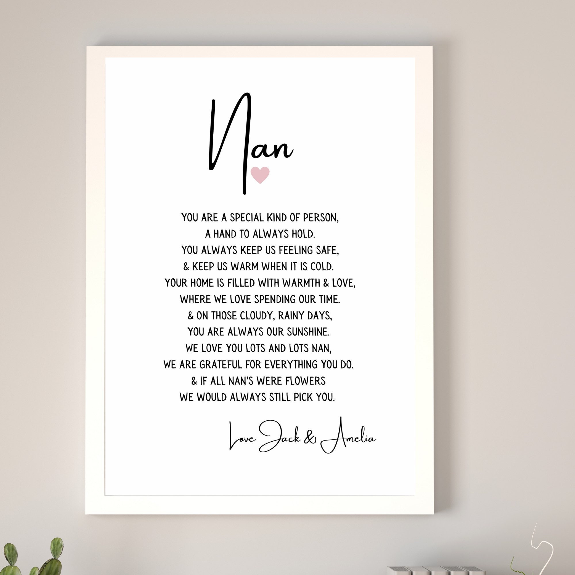 Nanny Nanna Grandma Nan Poem Print Personalised With | Etsy