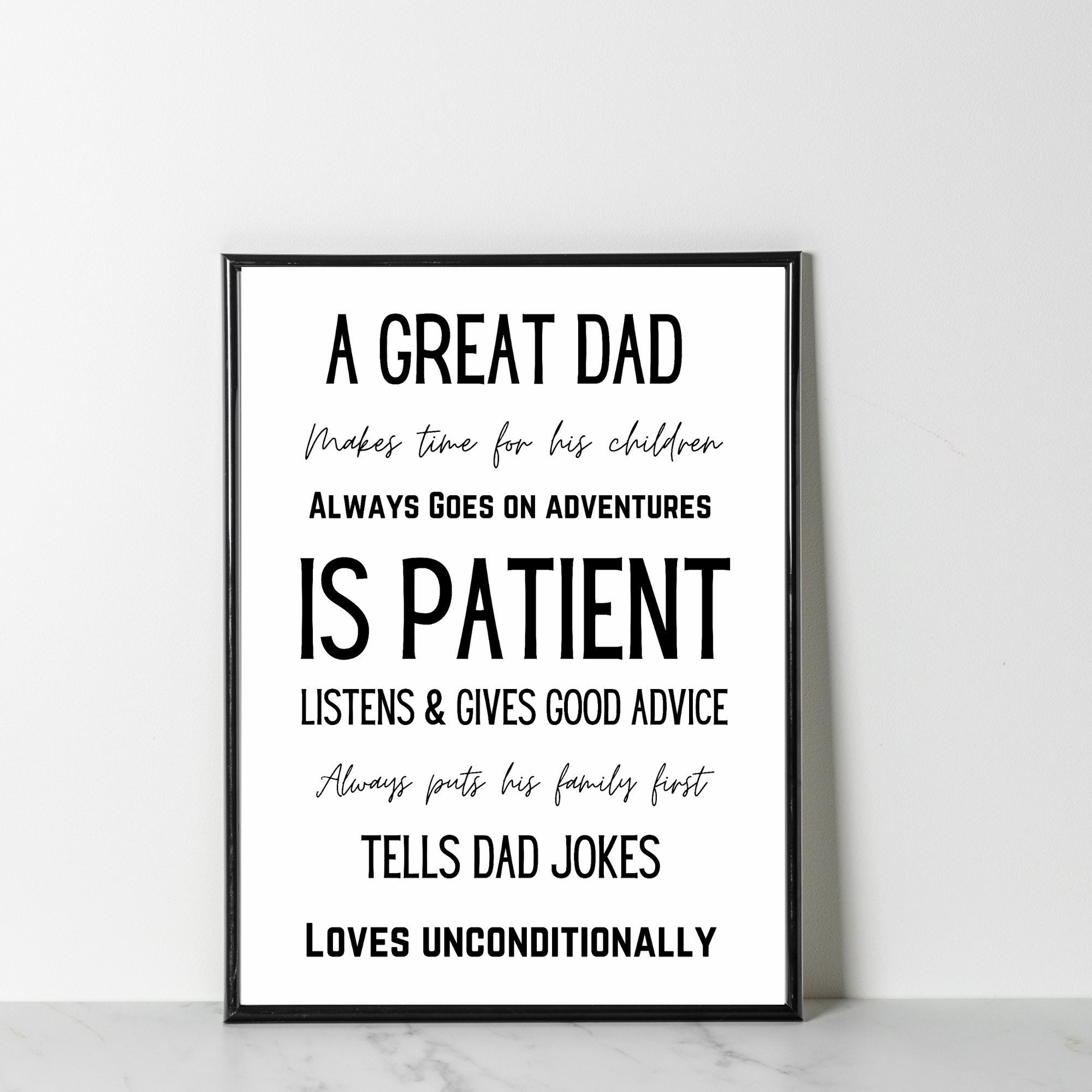 A Great Dad Quote Print, Father’s Day, Birthday, Gift. Dad Poem. Love ...