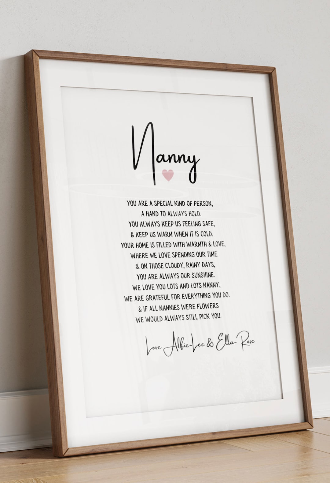 Nanny, Nanna, Grandma, Nan Poem Print, Personalised With Names ...