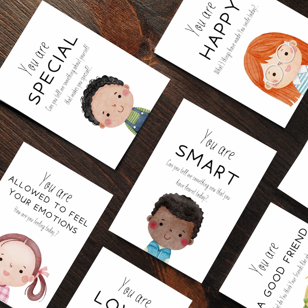 14 Affirmation Cards, Each With a Question to Ask Your Child. Perfect ...
